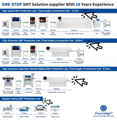 China Charmhigh SMT PCB Assembly Line with GKG-GSE Printer & 8-Zone Reflow for sale