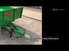 OEM 3-10 ton PTO aangedreven hydraulische landbouwdumptrailer, capaciteit 210*160*30cm, met kernbanden