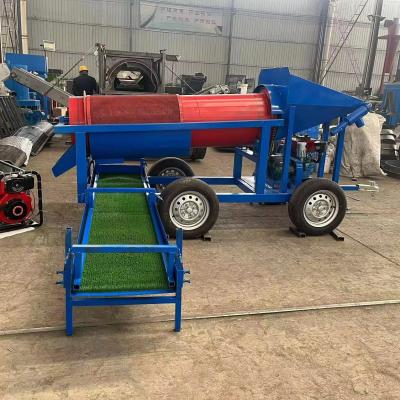 China Small Scale 5-10 Tons Alluvial Gold Washing Plant Mobile Gold Mining Trommel Screen for sale