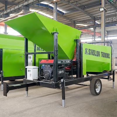 China 1790 KG Heavy Duty Firewood Screen For Easy Mobile Screening Of Wood Chips Firewood Trommel Screen for sale