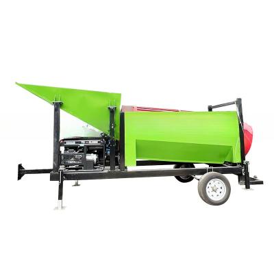 China Less than 300mm Feeding Size Movable Trommel Screen for Sawdust and Firewood Cleaning for sale