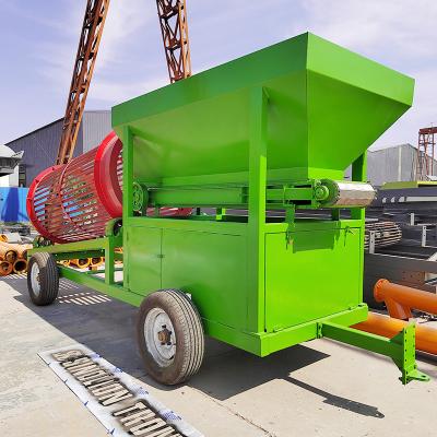 China Less than 300mm Feeding Size Movable Trommel Screen for Sawdust and Firewood Cleaning for sale