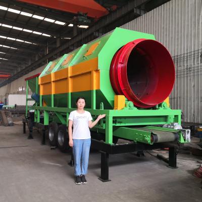 China Máquina de peneira giratória móvel para compostagem para planta de compostagem à venda