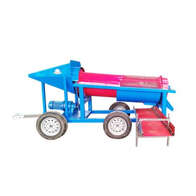 Cina Dimensioni massime 100 mm Mobile Gold Mining Rotary Drum Screen con motore a benzina o diesel in vendita