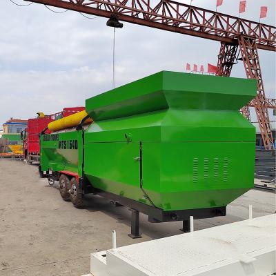 China Gray Heavy Duty Mobile Trommel Screen for Circular Dirt Separation and Recycling Needs for sale