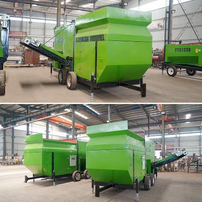 China Gray Heavy Duty Mobile Trommel Screen for Circular Dirt Separation and Recycling Needs for sale
