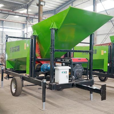 Cina Carta Fregati di legno Compost di plastica e suolo Topsoil mobile Trommel Screen Feeding Dimensioni inferiori a 300 mm in vendita