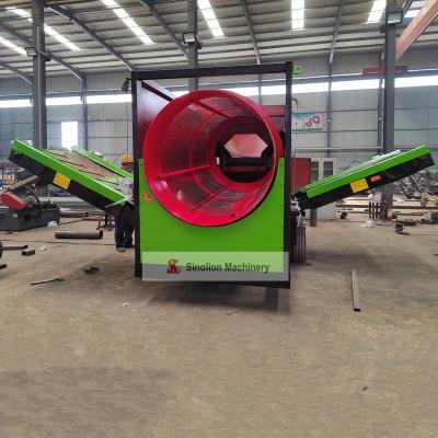 China 2200 KG Kleinschalige mobiele 2 lagen afval sorteren trommel scherm met ontlading Grootte op aanvraag Te koop