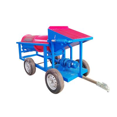 China Blau 5-10 Tonnen Mobil Goldbergbau Waschanlage Mini Mobile Goldbergbau Trommel Bildschirm zu verkaufen