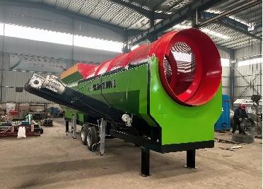 China Functie Screening Mobiele trommelgrens voor het scheiden van compost en grind Te koop