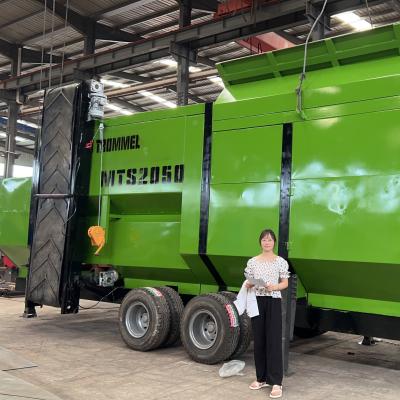 China Boerderijen 33.2kw Motor Grote capaciteit MTS 2050 Mobiele trommel zeef voor compost roterende trommel Te koop