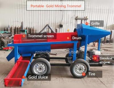 China 10 ton/uur Draagbare goudmijnmachines voor het wassen van goud in kleine bedrijven Te koop