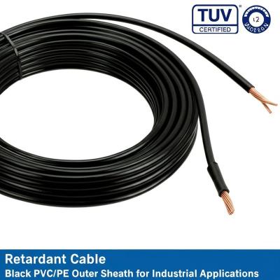 China Cable retardante de chama certificado pela TUV, revestimento exterior preto de PVC/PE para aplicações industriais à venda