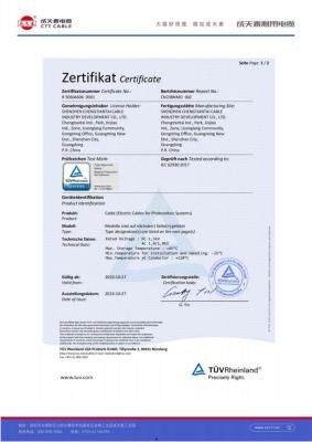 China H1Z2Z2-K 1x1.5 Customized Renewable Energy Cable for Solar Power System Custom Solutions for sale