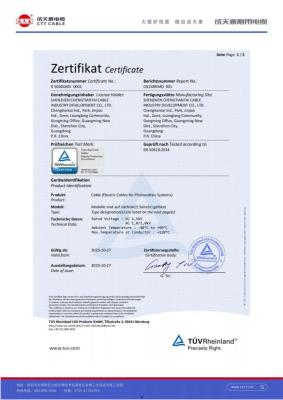 China H1Z2Z2-K 1x1.5 Customized Renewable Energy Cable for Solar Power System Custom Solutions for sale