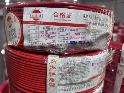 China Copper Conductor Building Wire for Construction Projects 450 / 750V for sale