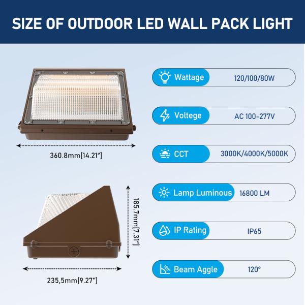 Quality 120w LED Wall Pack Light , LED Security Flood Lights for Commercial / Industrial for sale
