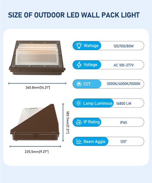 Quality Slim LED Wall Pack Light With Motion Sensor 40W-120W Dimmable 3CCT And 3 Power for sale