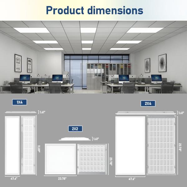ETL DLC 5.1 LED Panel Light 30W 40W 50W 60W 72W 1x4' 2x2' 2x4' 120° Beam Angle 3000K 4000K 5000K
