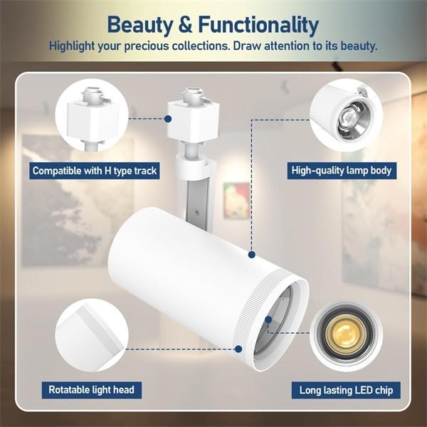 110 Lm/w IP20 LED Track Lamp 10/15/20/25/30W Luz de pista ajustável para galerias de arte