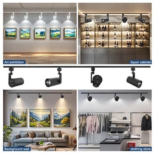 110 Lm/w IP20 LED Track Lamp 10/15/20/25/30W Luz de pista ajustável para galerias de arte