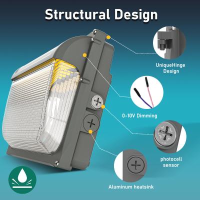 China 30W LED Wall Light with Photocell Sensor Modern Outside Wall Adjustable 4000K Color Temperature Color Rendering Index Ra 70 for sale