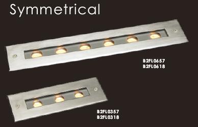 6 * 2W IP67 Recessed LED Linear Inground Wall Washer Lamp with Symmetrical Light