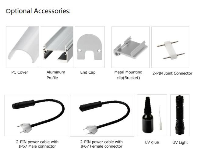 Accesorios opcionales para la luz de tira flexible de la lavadora de la pared del LED
