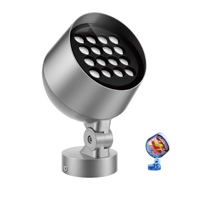 floodlight with round base for surface mounted