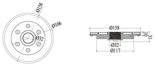 dimension for LED nozzle fountain lights