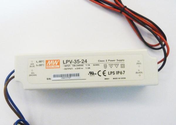 MEAN WELL 35W Single Output Switching Power Supply IP67 Level Water Proof 