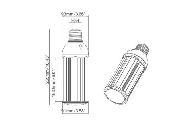 45W 360 Degree Beam Angle E39 E40 LED Corn Light Customized Design Available