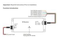 China 12 - 36VDC 4 Channels LED Controller , RF RGBW Led Light Controller Multiple ZonesFunction for sale