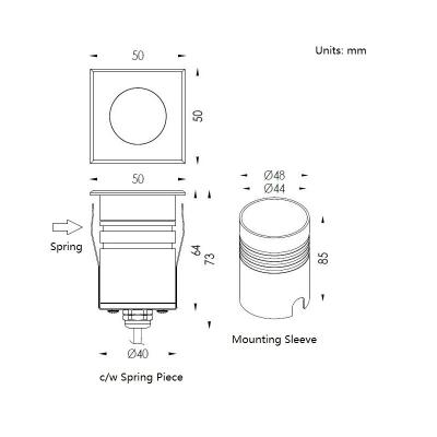 Китай COMI IP67 4W COB светодиодная подпольная лампа с квадратным крышкой продается
