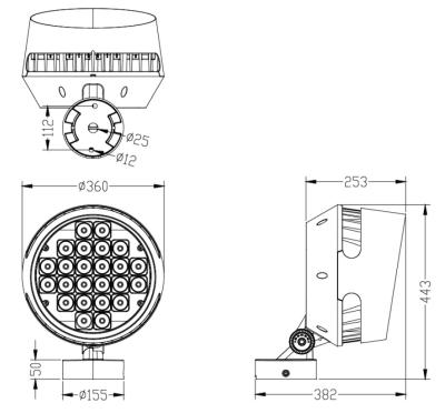 China 210W 240W LED Floodlight With U-Bracket In Mono RGBW 4-IN-1 RGBWCLA 7-IN-1 For Facade Lighting On Architecture And Landscape for sale