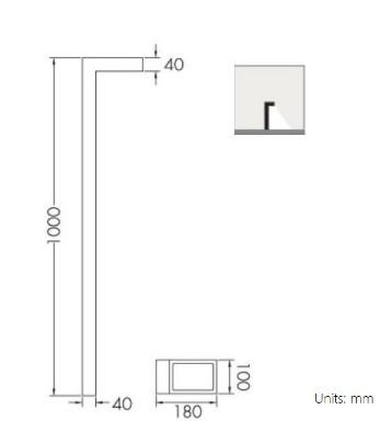 Cina 10W 350LM L tipo luce H1000MM 220-240VAC della colonna di IP65 LED in vendita