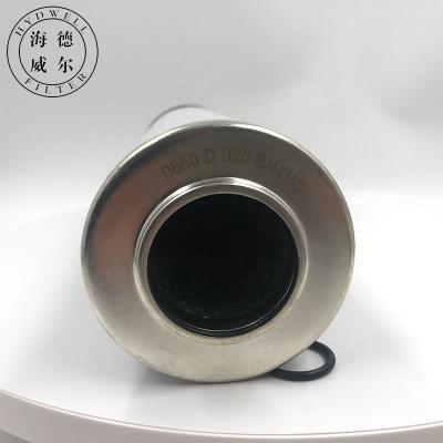 China Serviço em linha Elementos de filtro de óleo hidráulico 0660D020BN4HC 0660D010BN4HC 99,9% de eficiência à venda