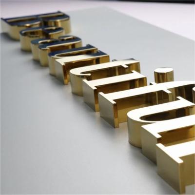 Cina L'ingresso della società ha lucidato il contrassegno d'iscrizione di acciaio inossidabile delle lettere del metallo 3D in vendita