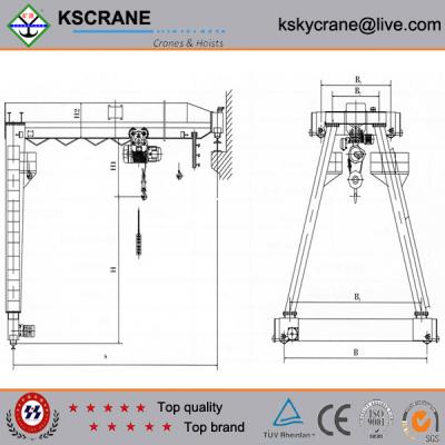 China Box-type Gantry Crane Drawing for sale
