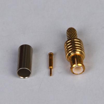 China MCX Male Crimp Connector for RG174 Coaxial Cable,gold plating with high quality,fast ship for sale