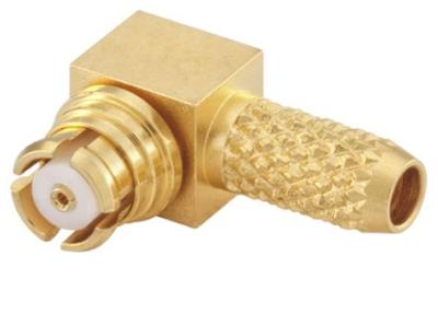 China Right Angle 50Ω Cable Mount SMP Connector Crimp, Solder  Flexible Full Detent for sale