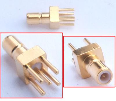 China SSMB Male Plug straight COAXIAL PCB Panel mount Gold plated, R/A JACK, 50OHM for sale