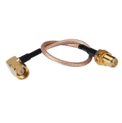 China SMA female bulkhead to SMA right angle male RG316 15cm for sale
