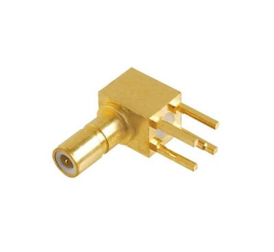 China Connector SSMB male plug solder PCB mount Right angle，Made in China for sale