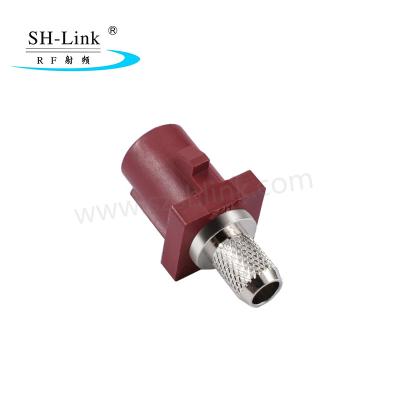 China Fakra crimp Plug Male connector F code brown Radio for RG316 RG174 LMR100 cable for sale
