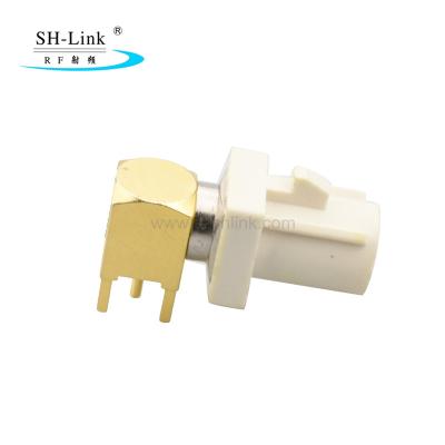 China Fakra SMB Plug PCB mount right angle Male RF Car connector white color B code for sale