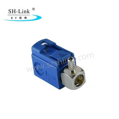 China Fakra C female connector blue color SMB crimp for RG316 cable for GPS Navi for sale