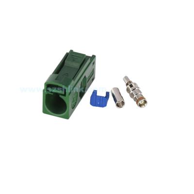 China Fakra SMB E 6002 female jack connector crimp RG316 RG174 LMR100 Green TV1 for sale