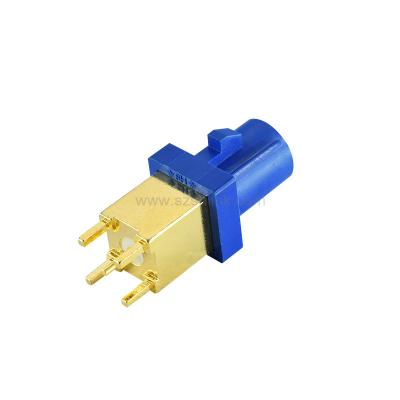 China FAKRA blue automotive connector for PCB mount use in car radio antenna for sale