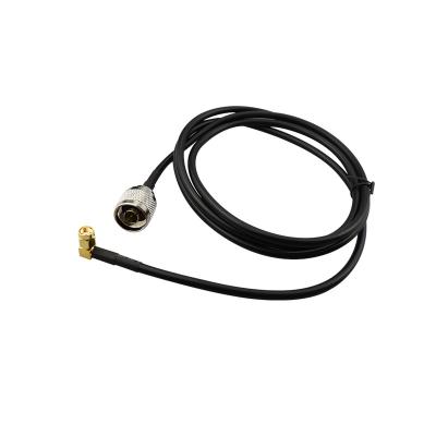 China RF coaxial N type male to RP SMA right angle with RG174 cable for sale